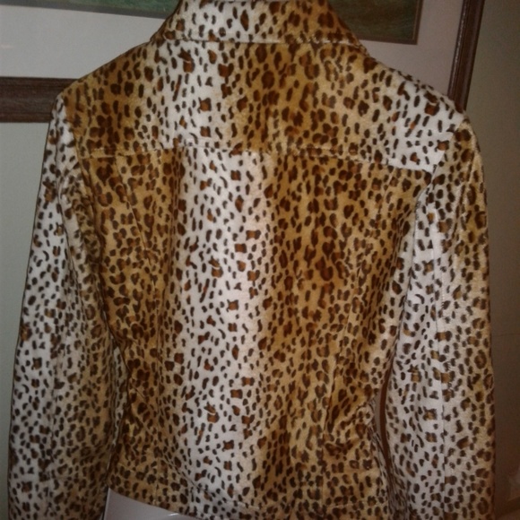 Baccini | Jackets & Coats | Leopard Print Jeans Style Jacket | Poshmark